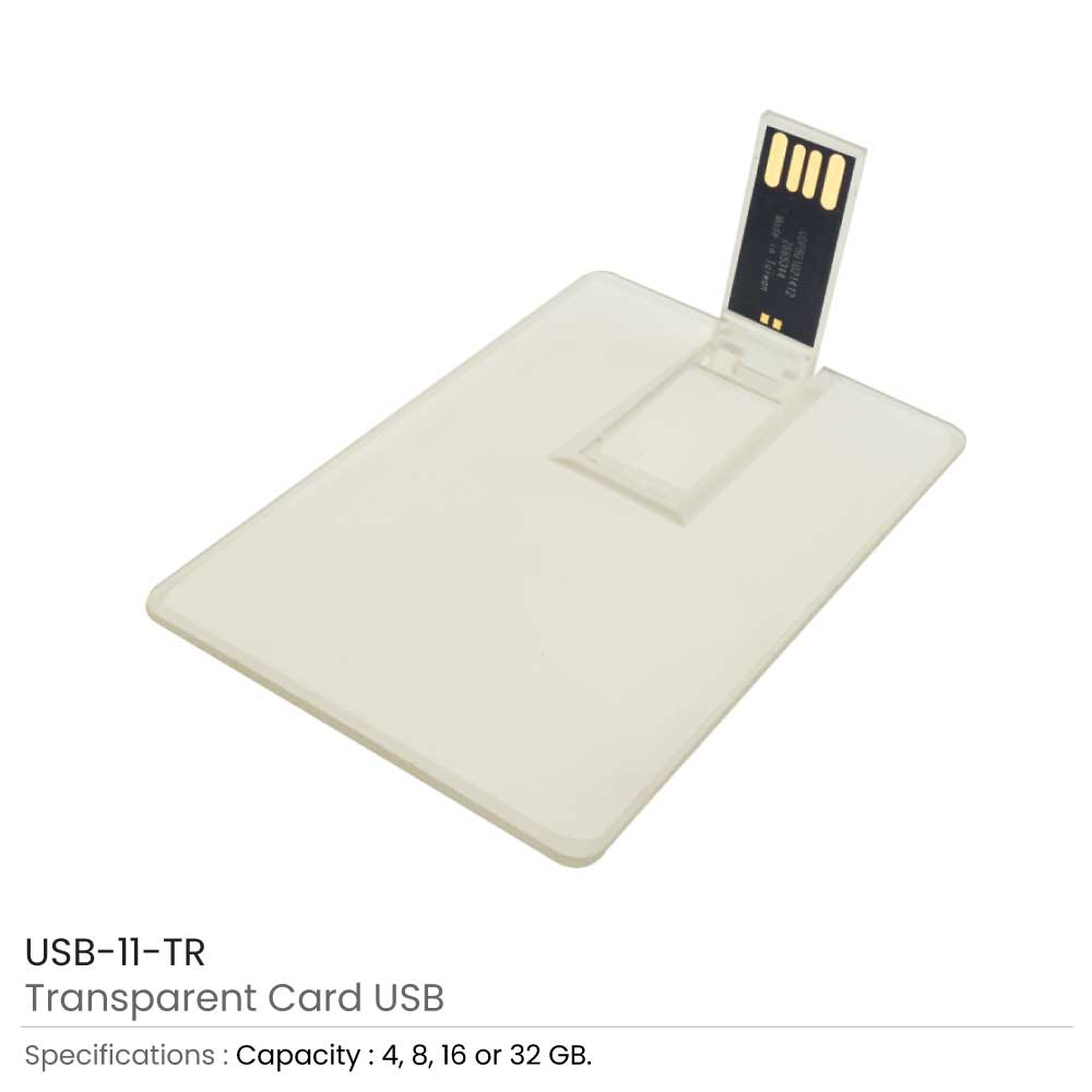 Transparent Card Size USB Flash Drives | Promotional Gifts Suppliers