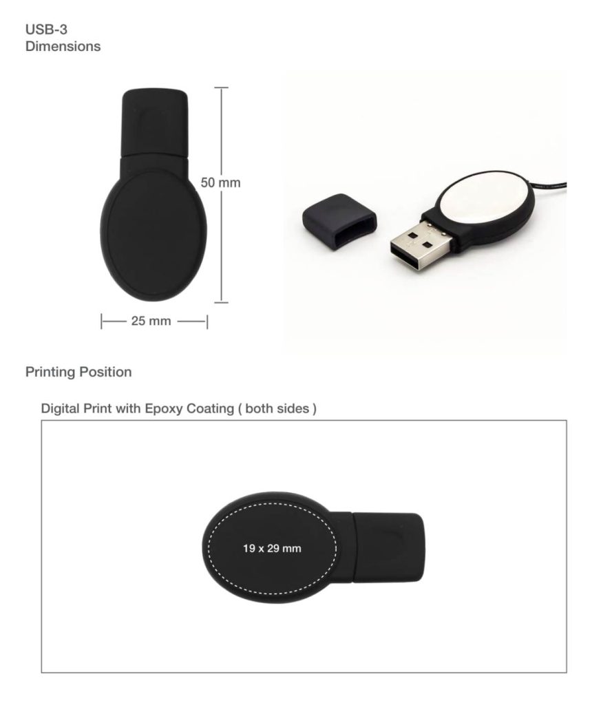 Oval Black Rubberized USB | Promotional Gifts Suppliers