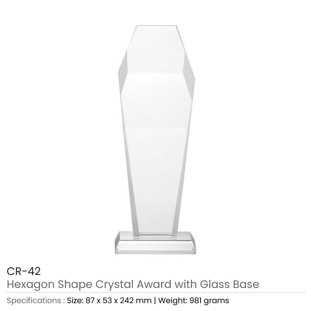 Hexagon Shaped Crystal Awards | Promotional Gifts Suppliers